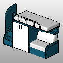 族库大师-Bed+kids+revit+-+Cama+para+niños+revit+-双层儿童床